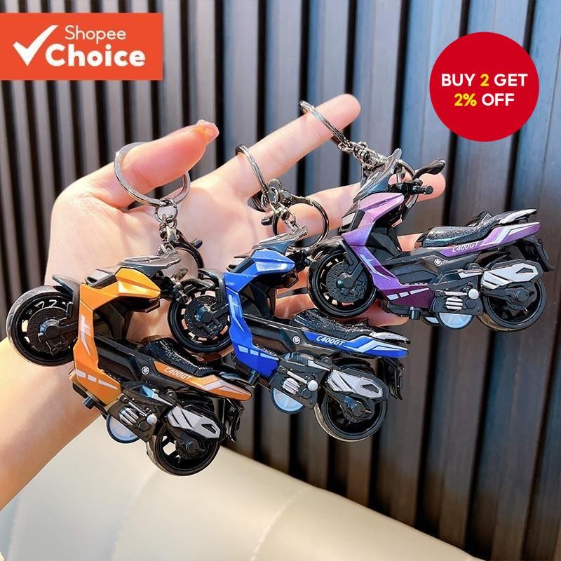 Vintage Motorcycle Keychain - Cute Cartoon Bike Key Ring for Couples ...