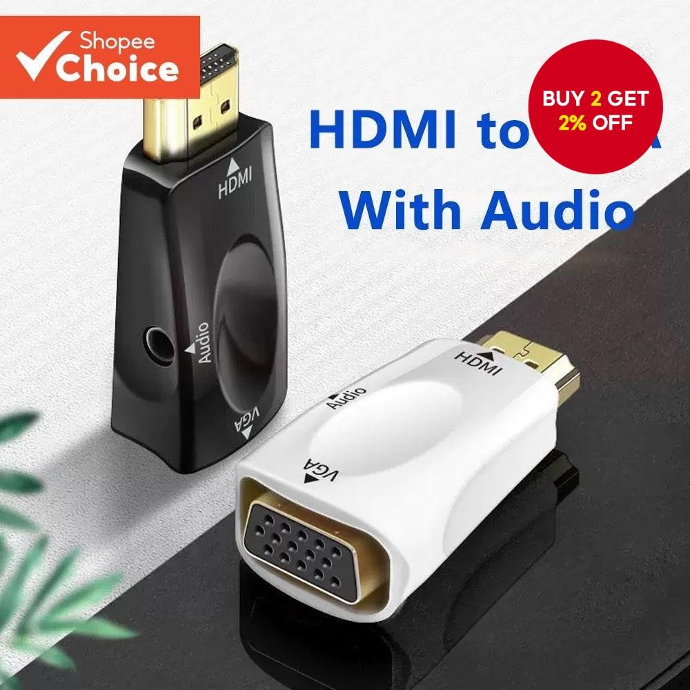 [Shopee Choice] HDMI-compatible to VGA Converter Male To Famale Adapter ...