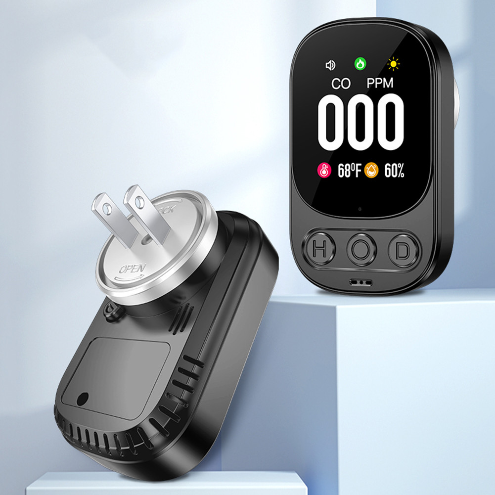 3 In 1 Plug in Carbon Monoxide Detector Plug&Play CO Detector with HD ...
