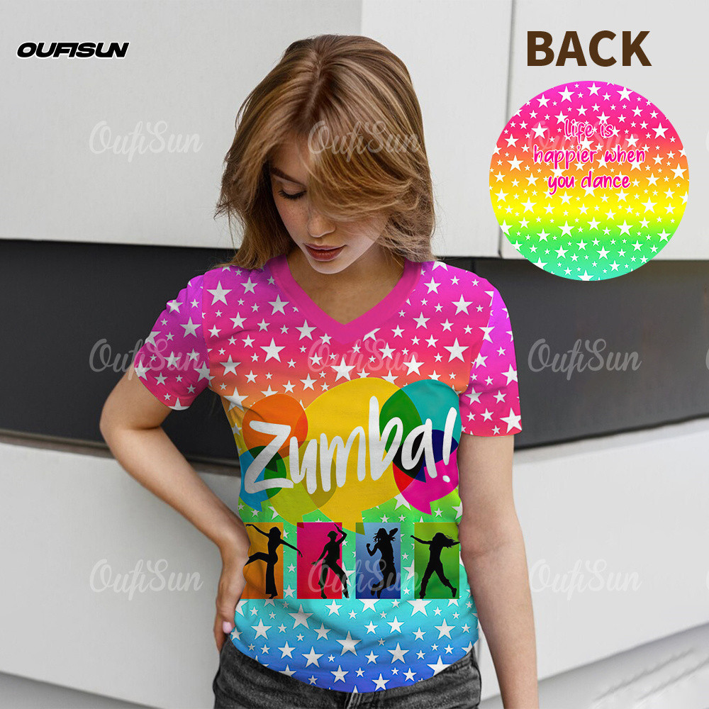 ((Multi-Color Optional) Summer High-End High-Quality Zumba Women's T ...