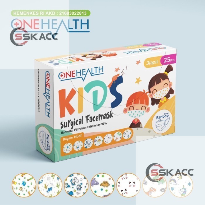 3-Ply One Health Medical Children's Mask, 25 pieces | Shopee Philippines