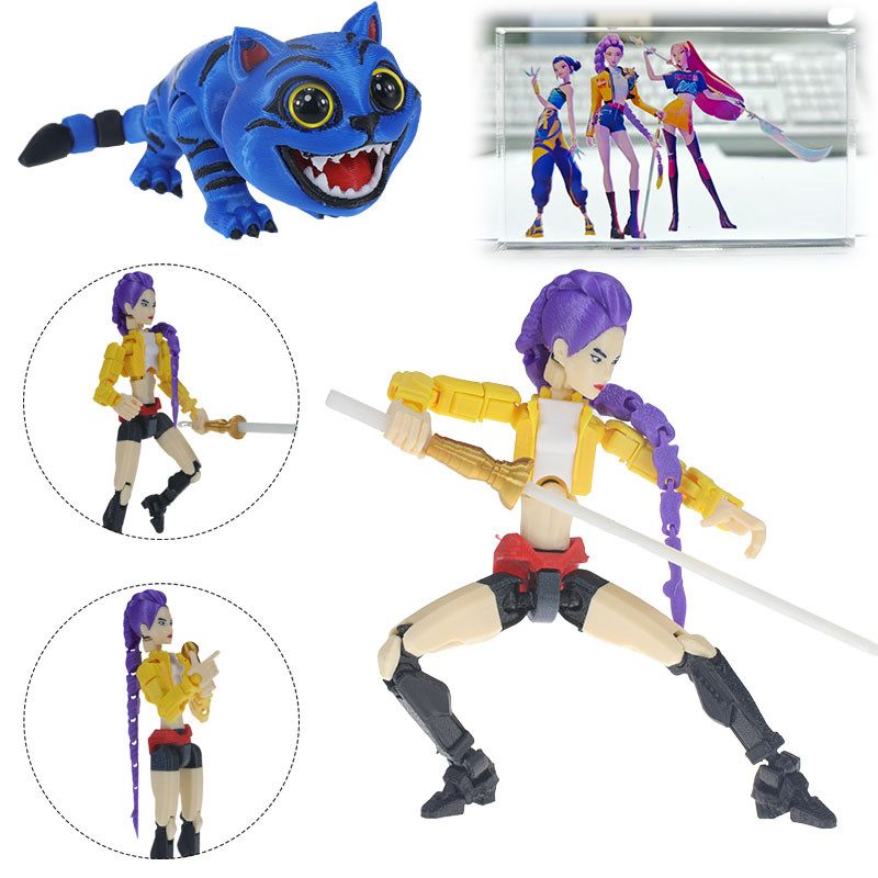 KPop Demon Hunters 3D Printed Model Derpy Tiger Rumi Action Figure Toys ...