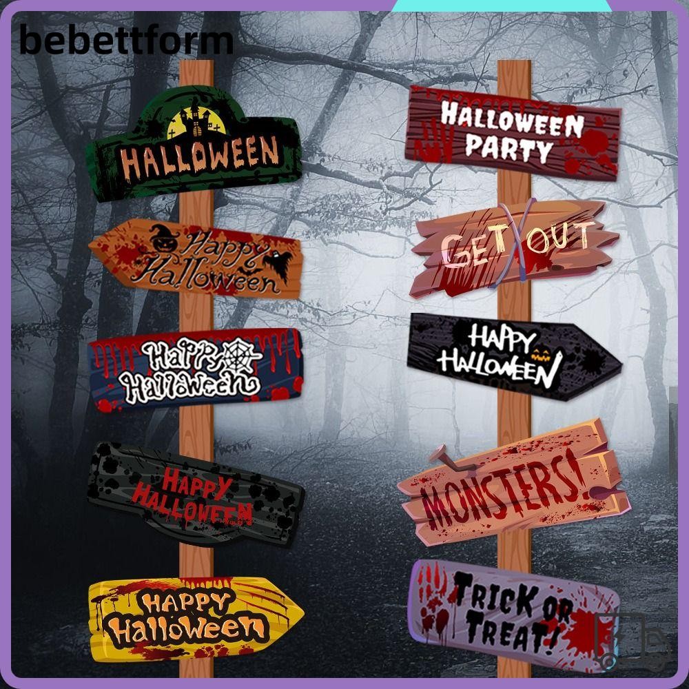 LUCKY 10 PCS Terror Road Signs, Paper Scary Design Beware Yard Signs ...