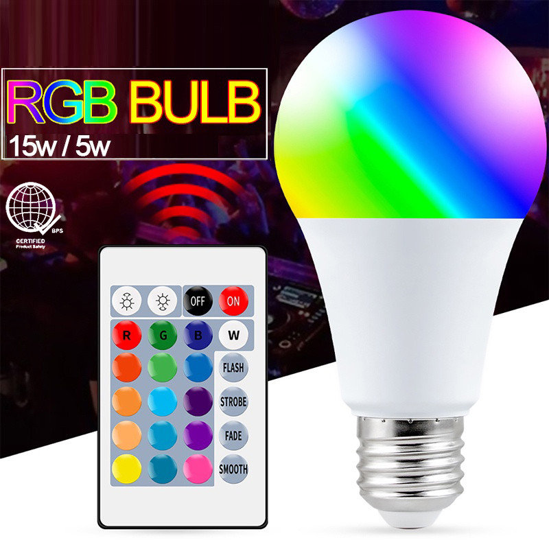 LED RGB Color Bulb Remote Control Color-changing Bulb Lamp | Shopee ...