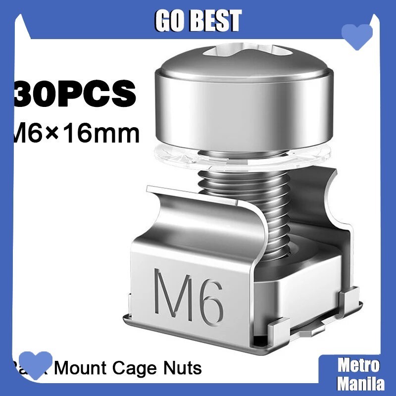 30pcs/pack M6 Rack Cage Nuts Screws 6x16 For Rack Mount Server Cabinet ...
