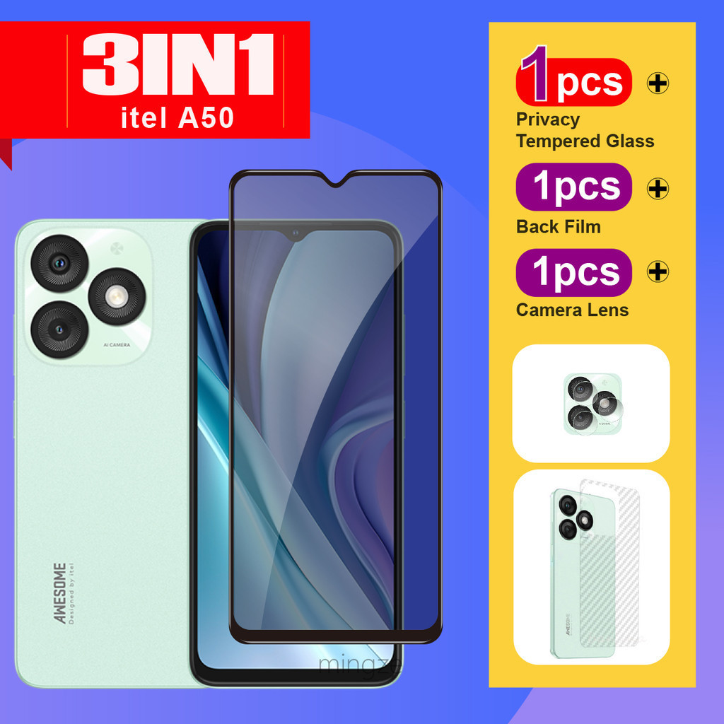 itel A50 Tempered Glass Screen Protector itel A50 Camera Lens Protector ...