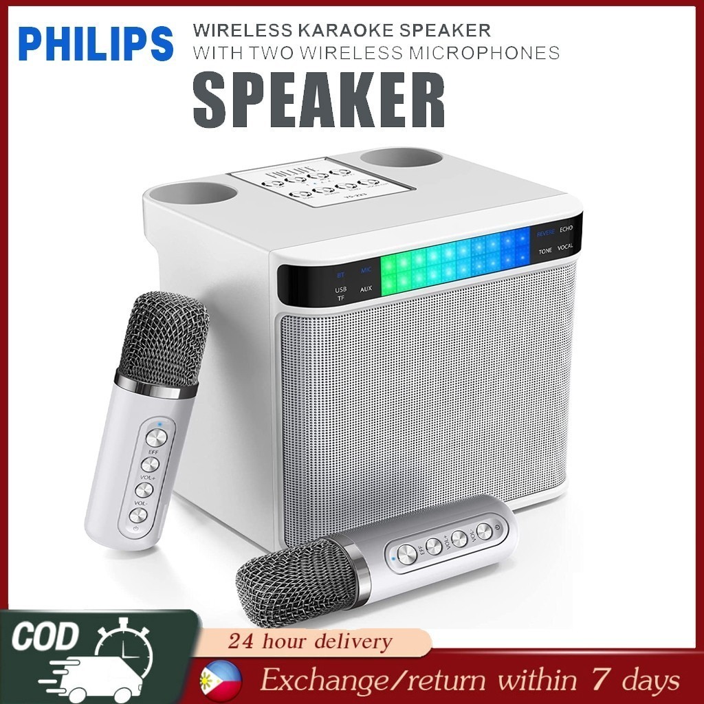 Philips Portable Bluetooth Karaoke Speaker Karaoke Dual Microphone ...