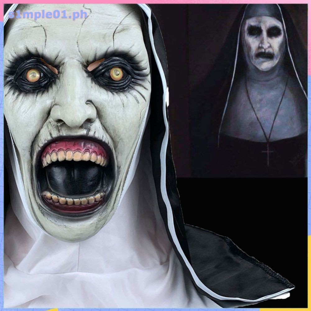 Horror Scary Nun Latex Mask For The Conjuring 2 Headscarf Valak Cosplay ...