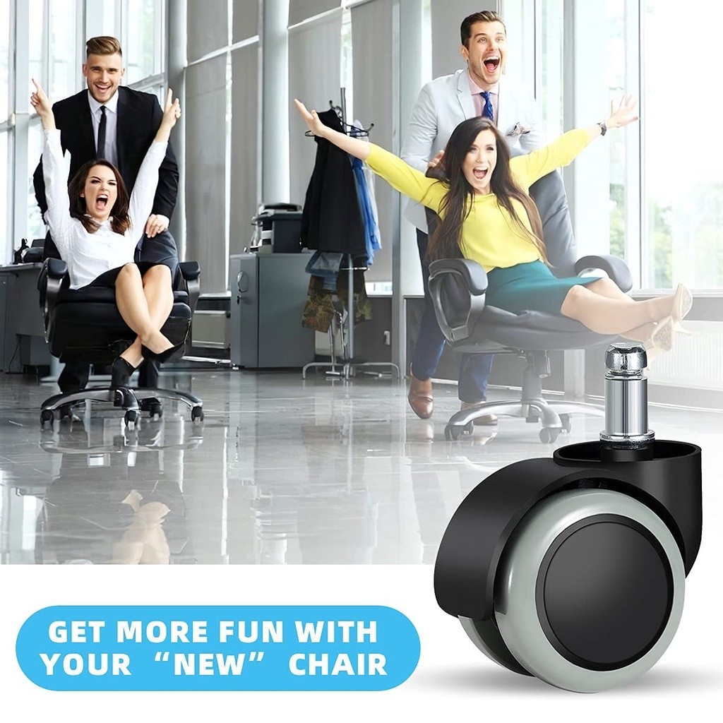 RQ+`Office Chair Caster Wheels - Set of 5 Chair Wheels for Hardwood ...