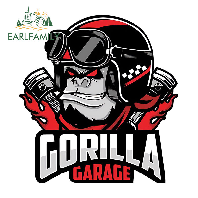 EARLFAMILY 13cm x 12.3cm Garage Gorilla Cool Car Sticker Glass Helmet ...