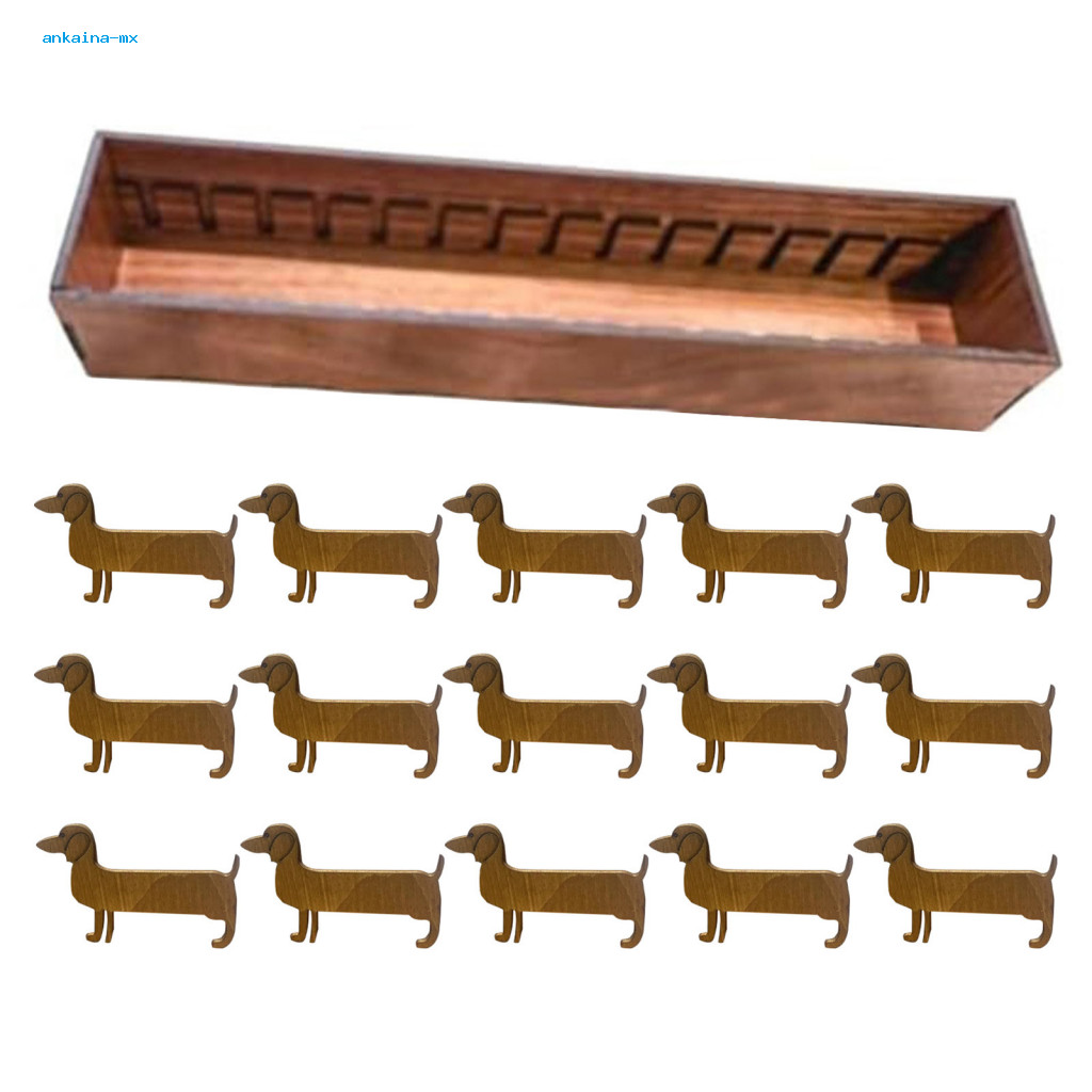 ankaina Cute Thread Spools Wooden Thread Spool Organizer Dachshund Shape Embroidery Thread ...