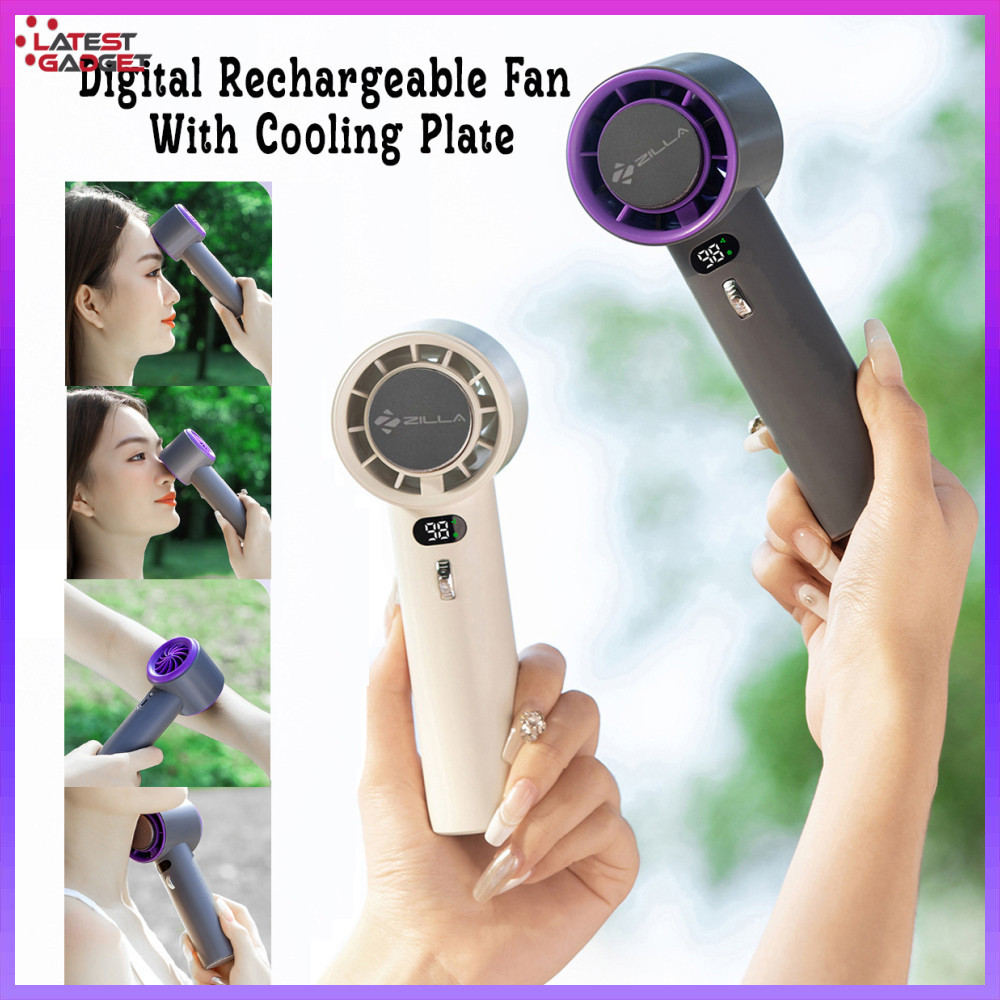 LatestGadget Zilla Digital Rechargeable Fan With Cooling Plate | Shopee ...