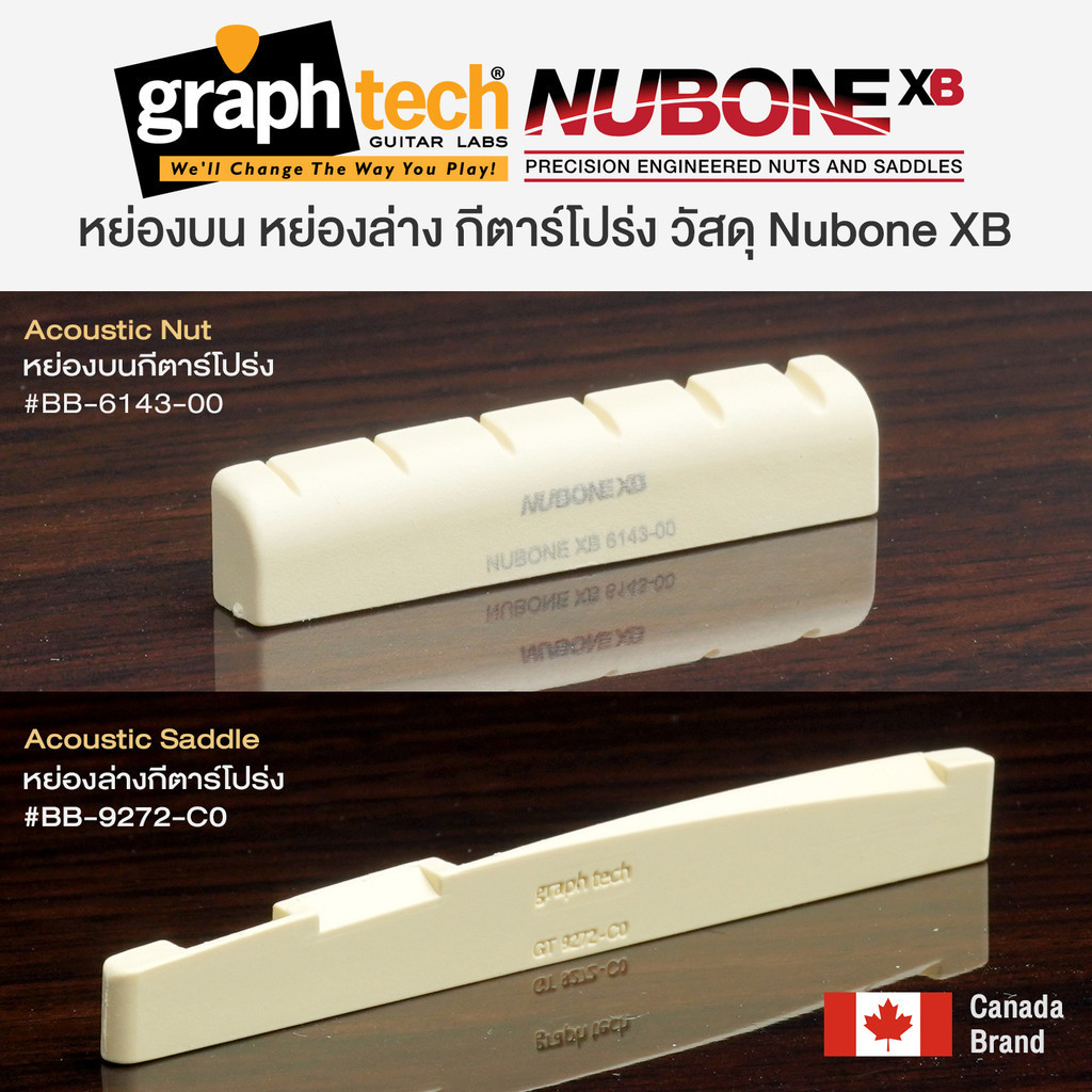 Graphtech Nubone XB Acoustic Nut & Saddle Top Bottom Bracket Guitar ...