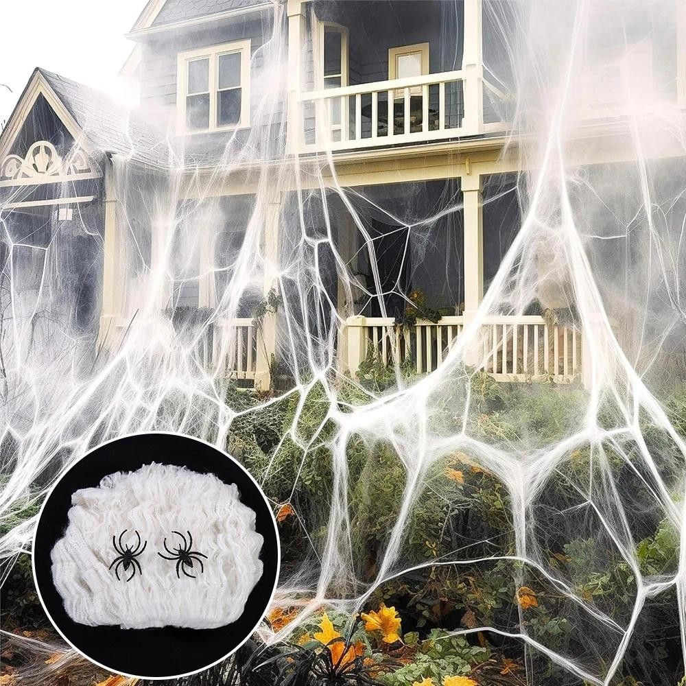 Spider Webs Halloween Decorations Stretch Cobwebs with Spiders ...