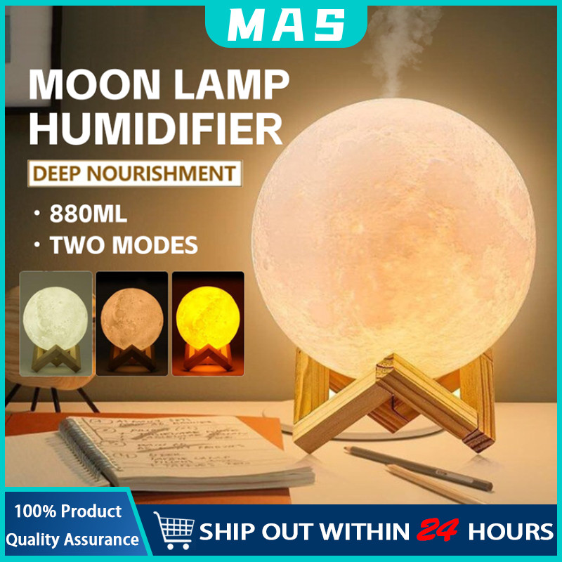 MAS 880ml Aroma Diffuser Ultrasonic Essential Oil Air Humidifier Moon ...