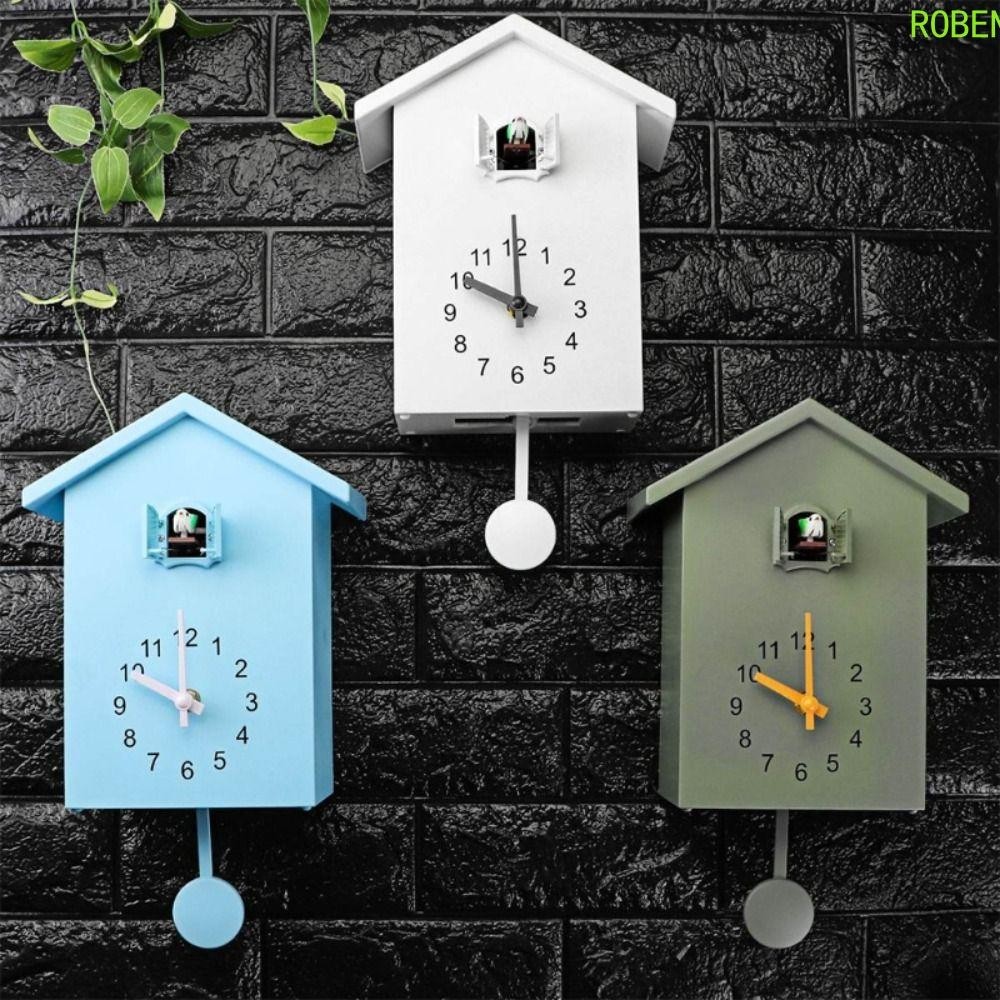 ROBEN Cuckoo Wall Clock, With Clock Pendulum House Shape Bird House Clock, Modern Design ...