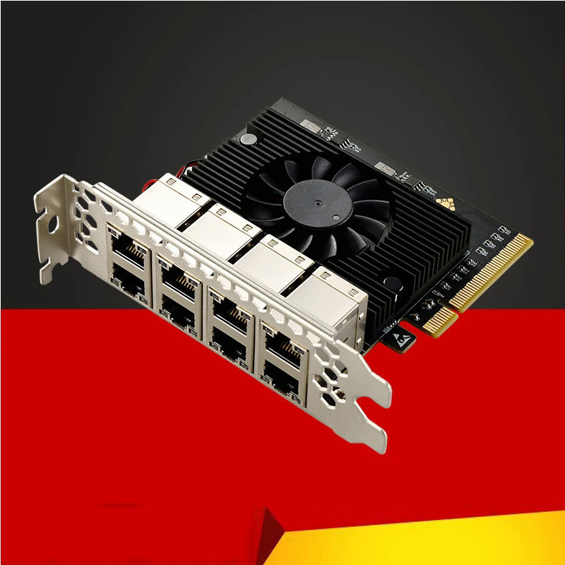NEW 8 Port RJ45 PCI Express X8 Network Card 1G PCIE Gigabit Ethernet ...