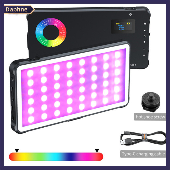 Daphne SL-C02 RGB LED Camera Light 2500K-9000K Dual Color Temperature ...