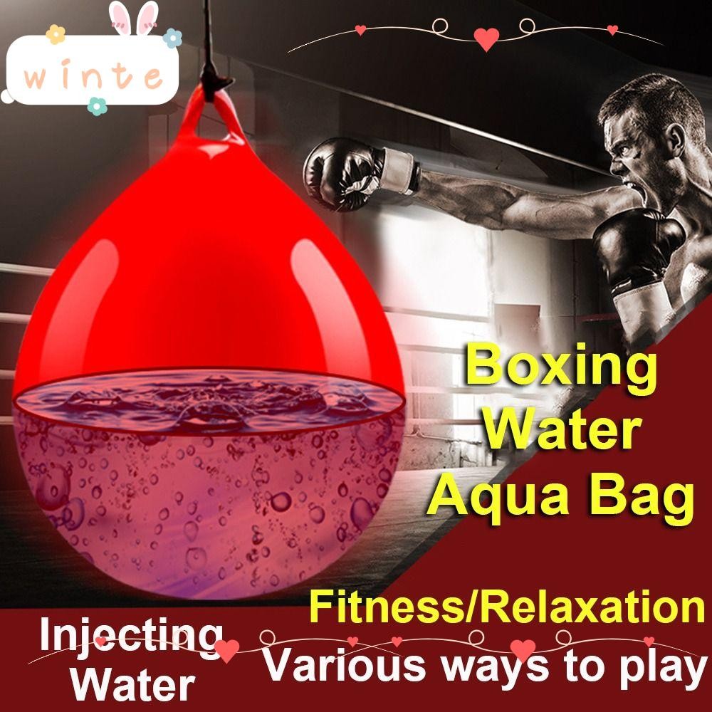 WINTE Aqua Punching Bag, Boxing Practice Red Boxing Water Aqua Bag, Heavy Duty PVC Hanging Heavy ...