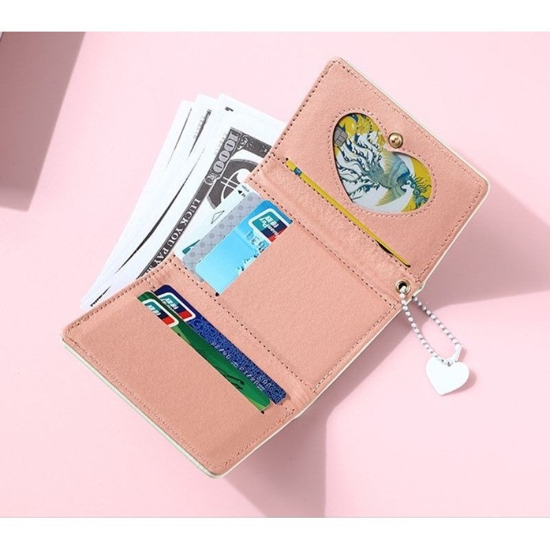 YQY Kawaii Girls Heart Card Wallet with Chic Heart Design, 1Pc | Shopee ...