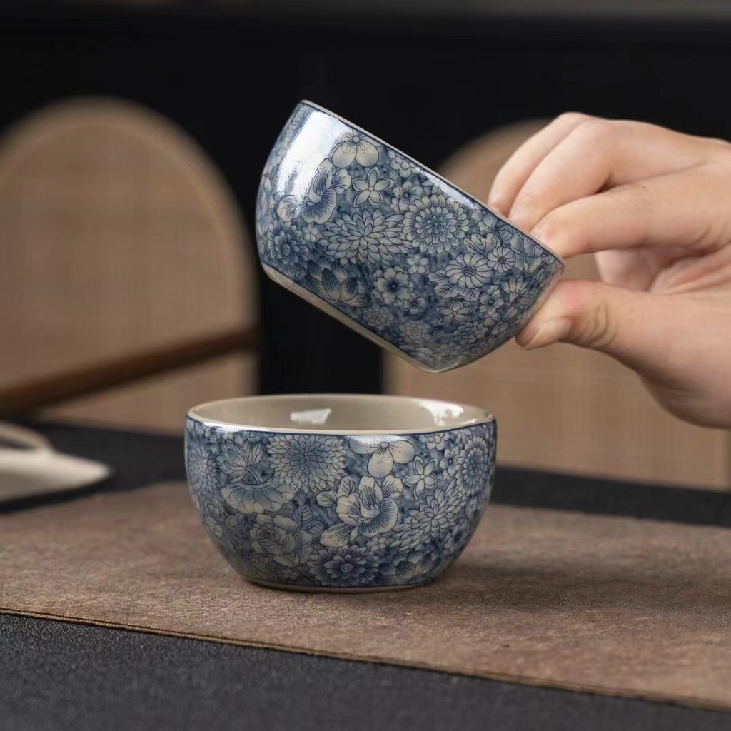 Chinese Traditional Craft Blue White Porcelain Teacup/Handmade Ceramic ...