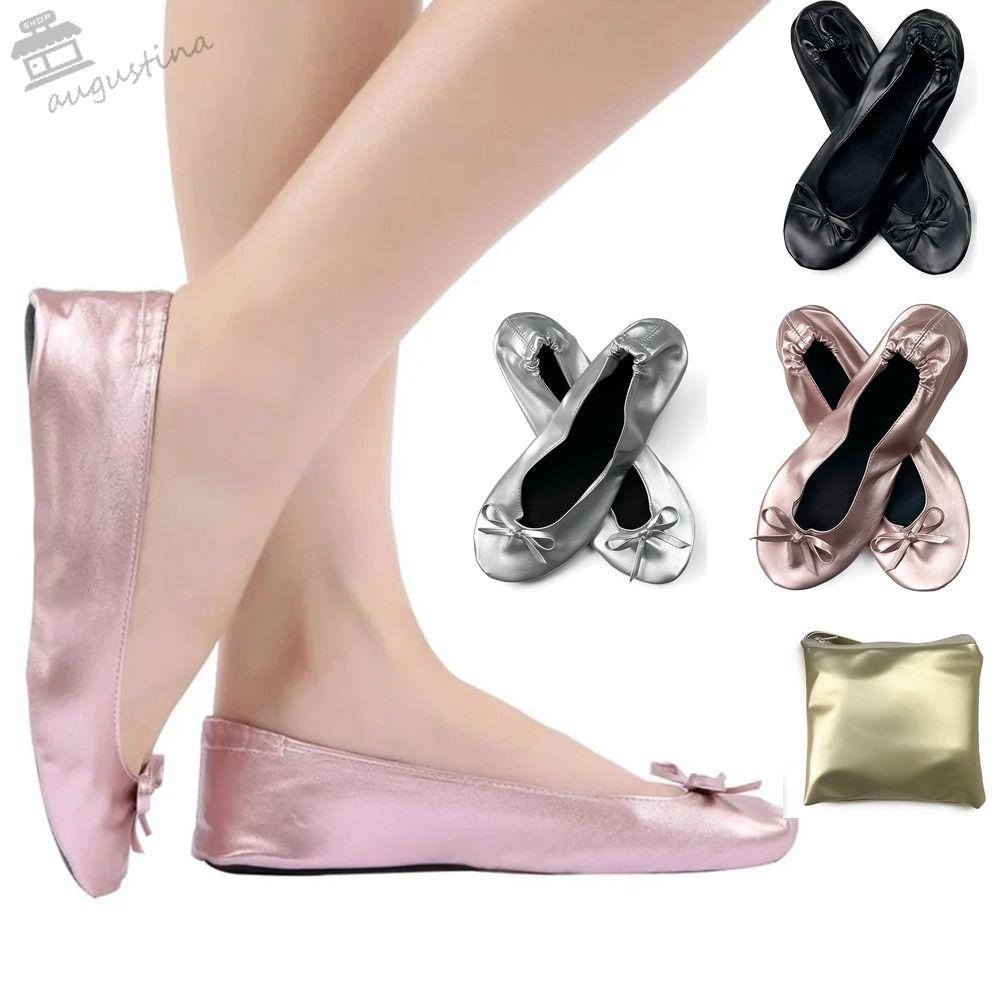 AUGUSTINA Foldable Ballet Flats, Portable Roll up Fold up Shoe, Stylish ...