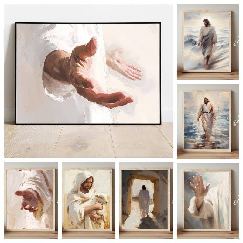 Graven on His Palms Jesus Christian wall Art The Journey Home canvas print posters Christ Gift ...