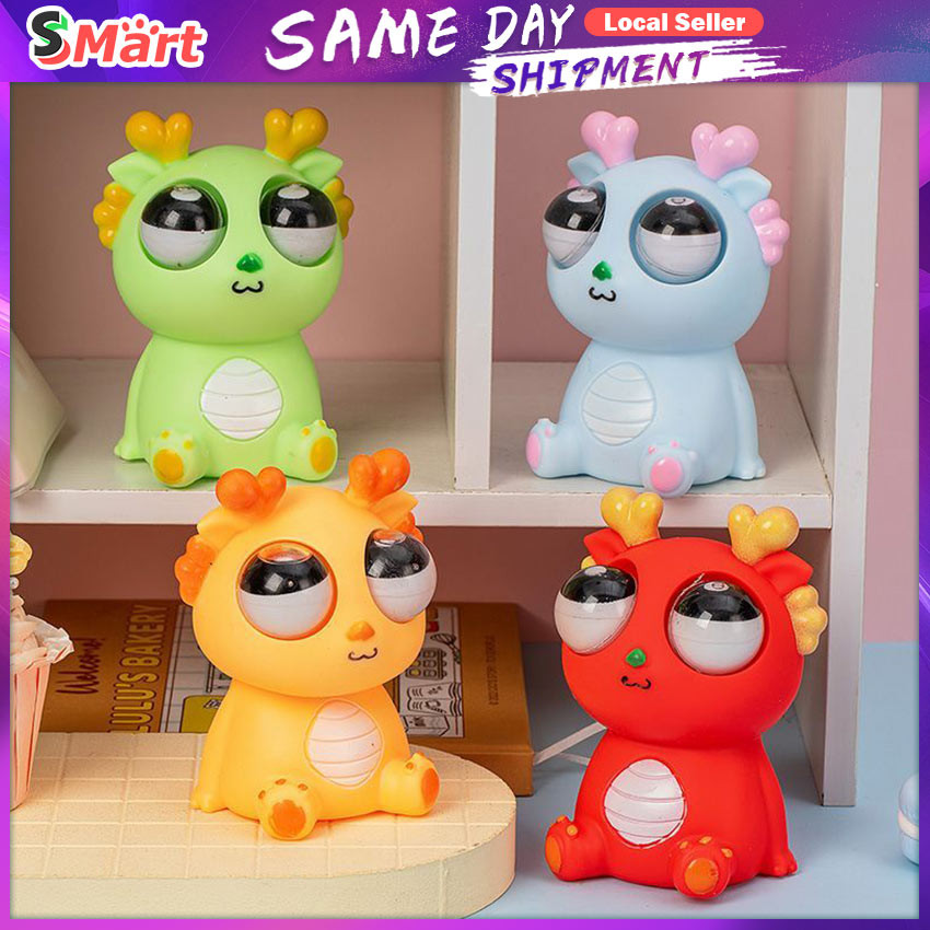 Pop Eye Squeeze Cartoon Dragon Sensory Toys Fun Fidget Stress Relief ...
