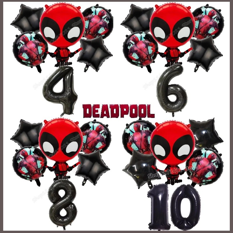 Deadpool Balloon Set Number Balloon Birthday Party Balloon Scene ...