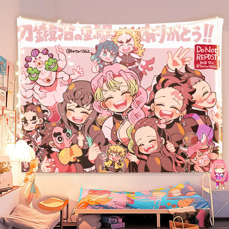 Demon Slayer Background Cloth Kitchen Gate Tanjiro Cartoon Anime Two ...