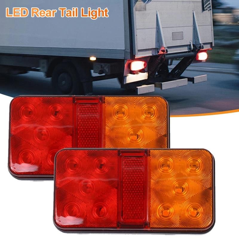 2Pcs 12V LED Rear Tail Light Waterproof Trailer Truck Tail Lamp 30W ...