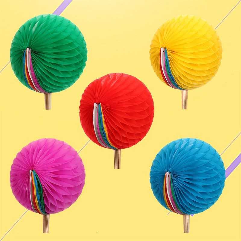 Hand-turned Flower Ball Colorful Fan Dance Hand-held Large Group ...