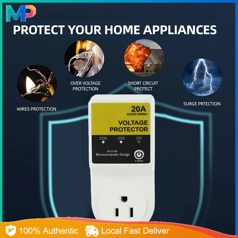 【COD】Power On Delay Voltage/Power Surge Protector 3500W 20A Automatic ...