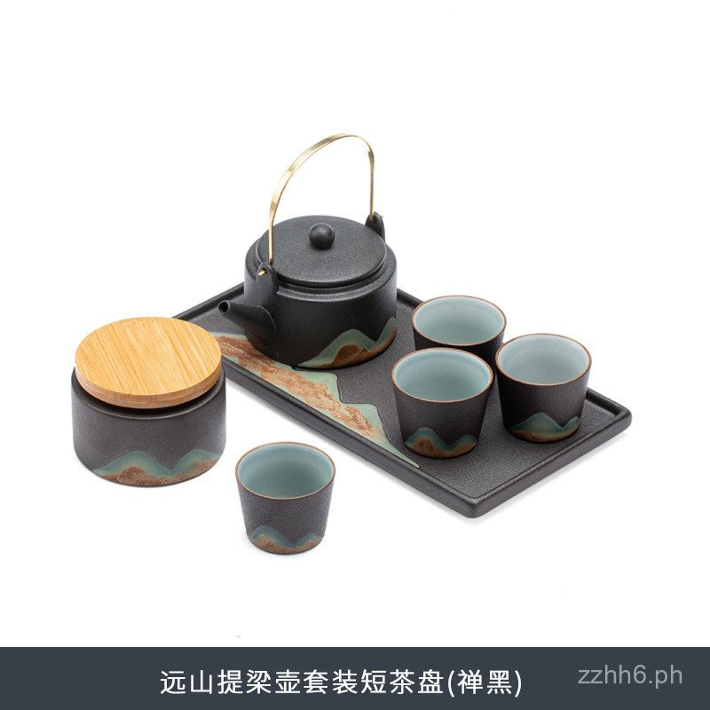 Japanese Style Kung Fu Tea Set Suit Ceramic Household Loop-Handled ...