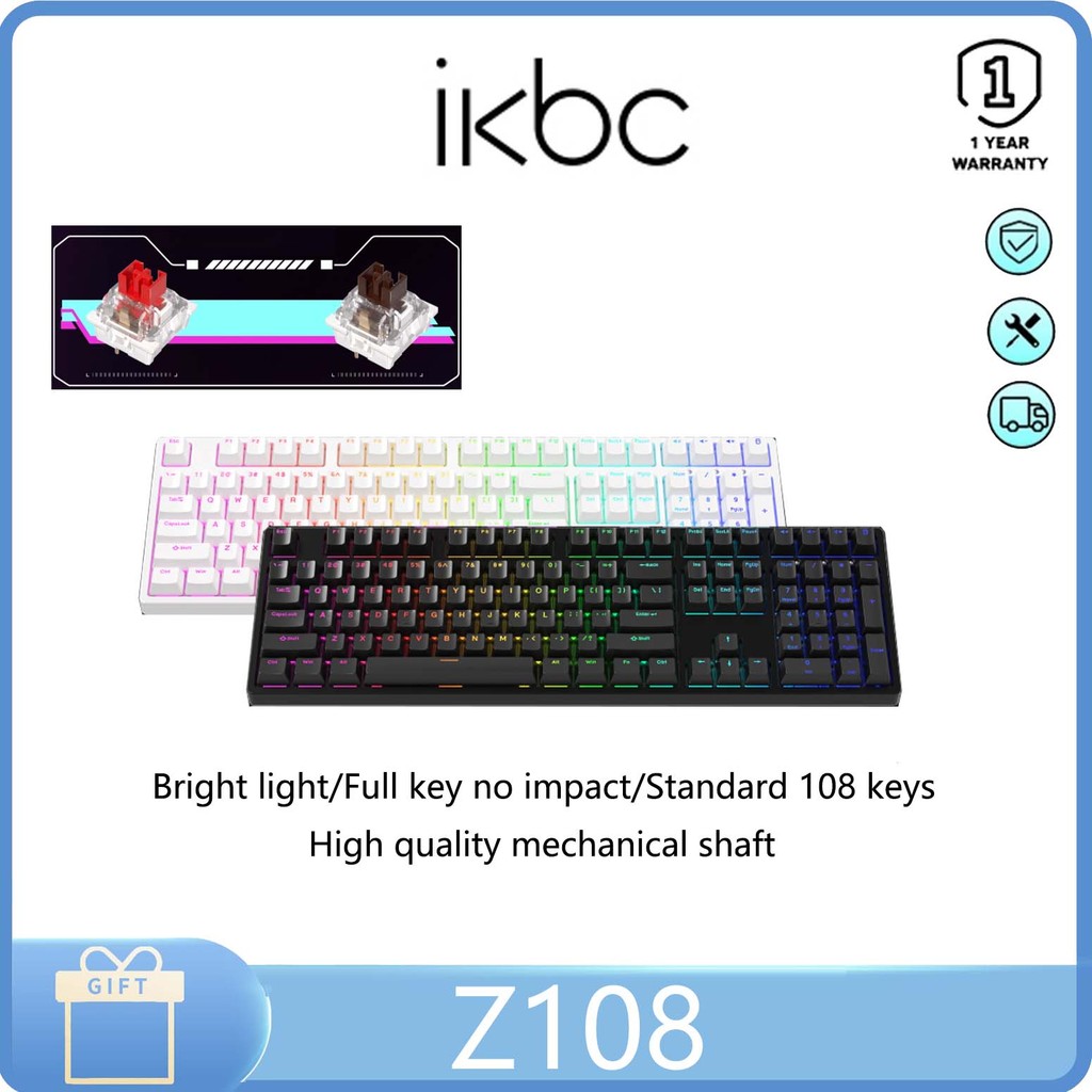 iKBC Z108 wired mechanical keyboard electronic sports game RGB dazzling light effect | Shopee ...