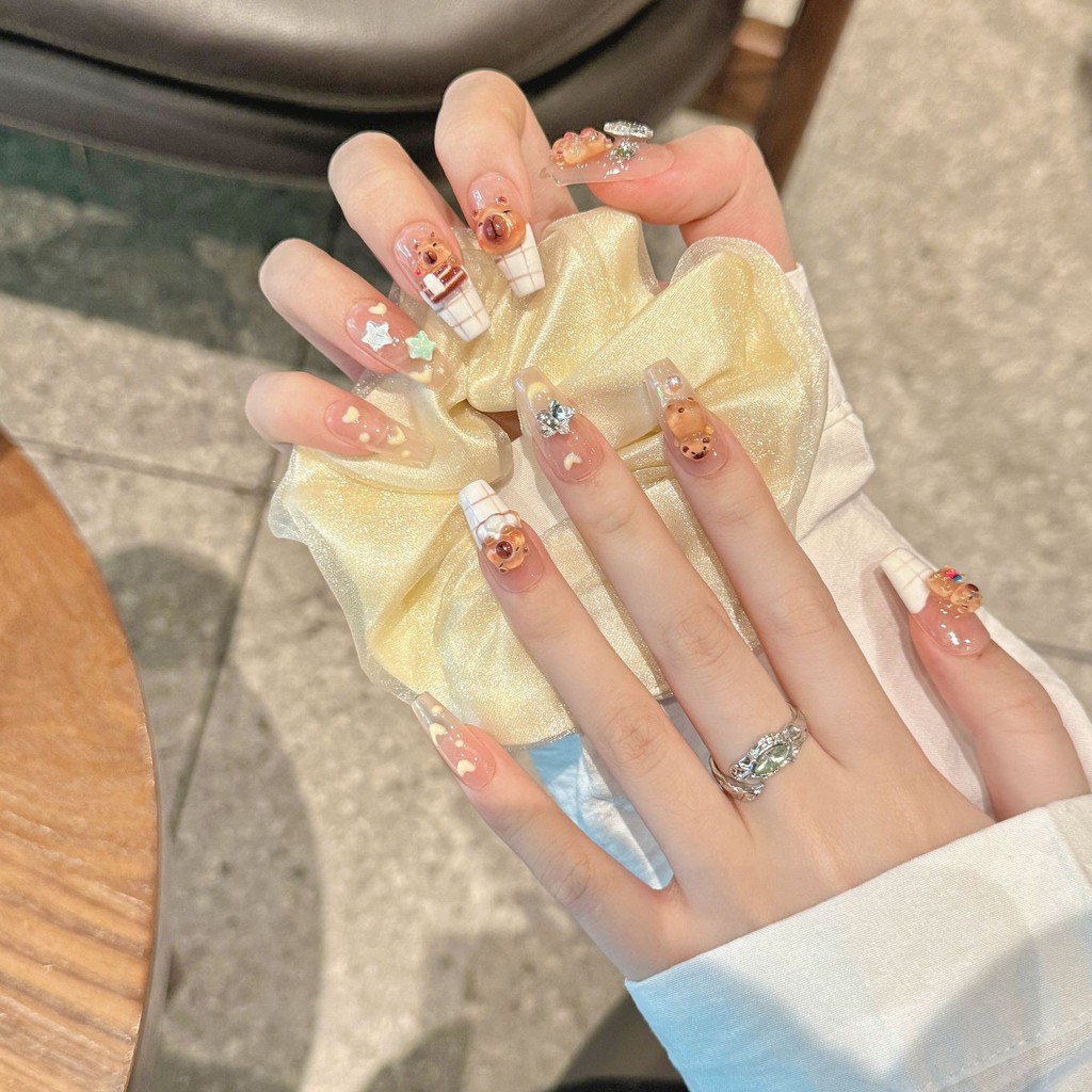 Kapibara Handmade Wear Nail Long Trapezoidal Capybara Summer Student ...