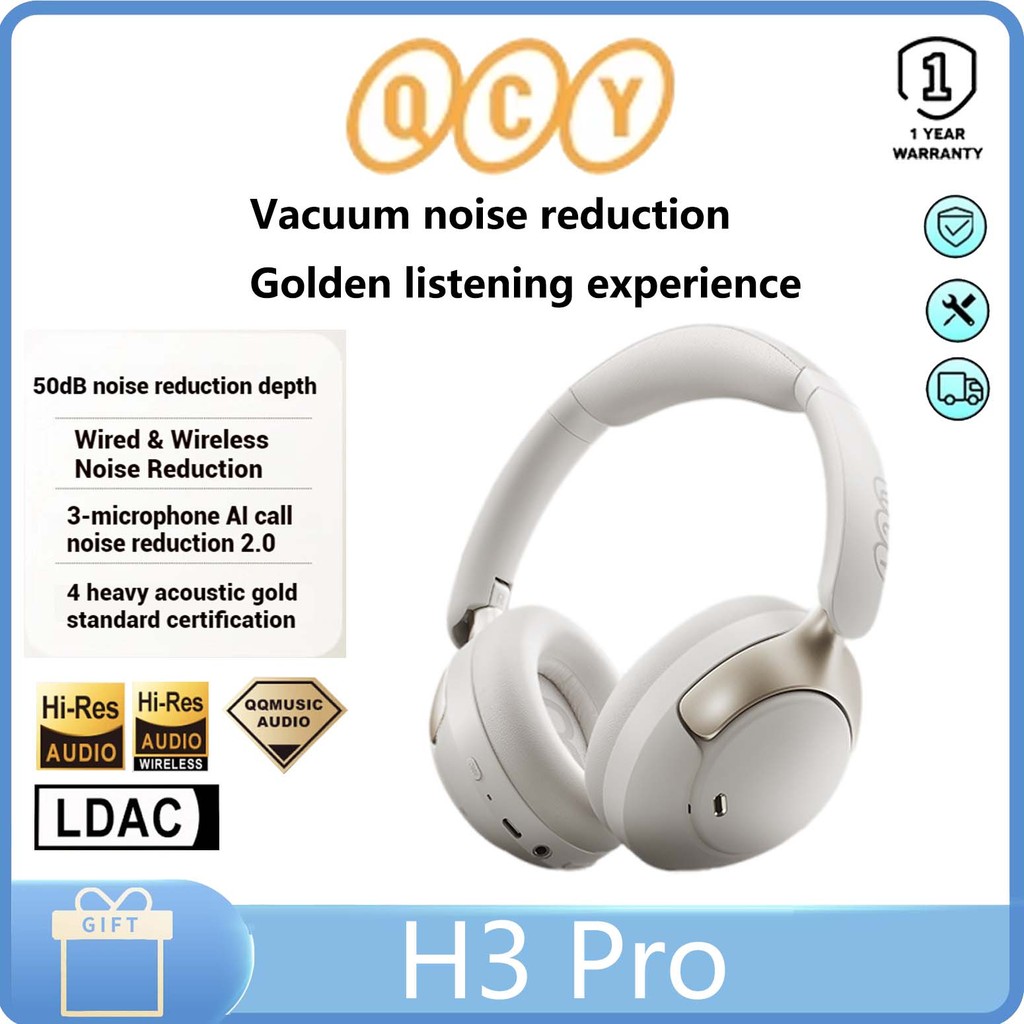 QCY H3 Pro Headset Active noise-cancelling Bluetooth ANC True wireless ...