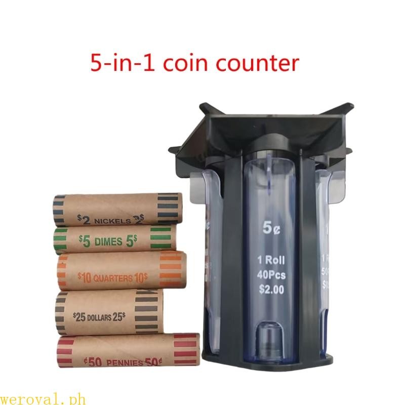 weroyal Coin Sorters and Wrapper Machine 5 in 1Coin Change Sorters Tube ...