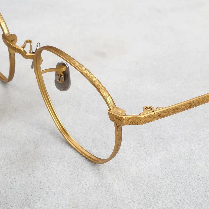 Japan Made Ultra Lightweight Titanium Glasses Frames Small Size Golden ...