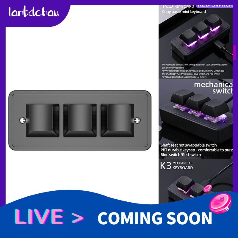 APAYADO Custom Mini Keypad 3 Keys Programming Macro Keyboard Copy Paste Cut USB Mechanical ...