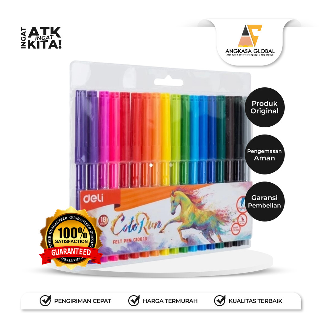 DELI FELT PEN/ FELT PEN 18 EC10013 (1SET) | Shopee Philippines
