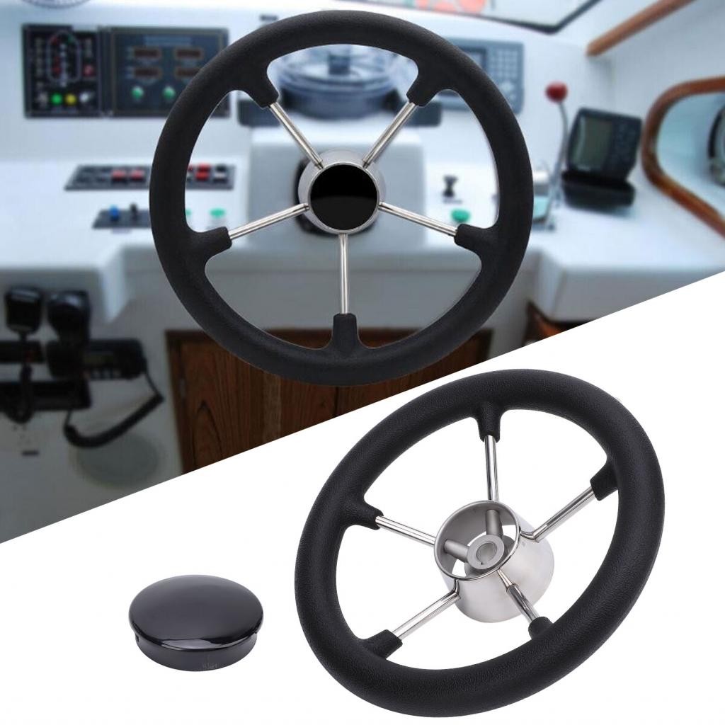 Calinodesign 11 Inch Boat Steering Wheel 5 Spoke Enhanced Comfort with ...