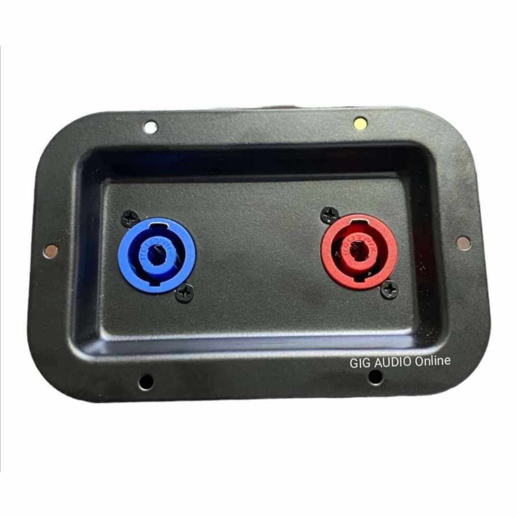 Dual SpeakOn BLUE/RED Terminal Plate Junction Box Back Panel PA Speaker ...