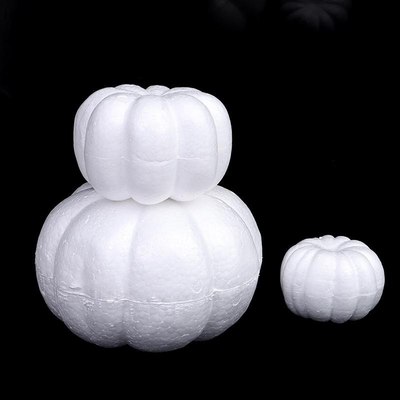 Homesix Foam Pumpkin White Blank Halloween Christmas Simulation Pumpkin ...