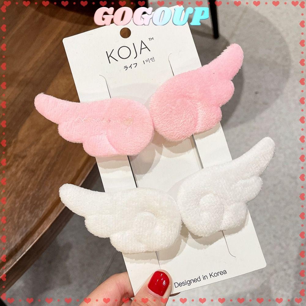 GOGOASDGRF Plush Hair Clip, Pink Angel Wing Cosplay Hairpin, Headdress ...