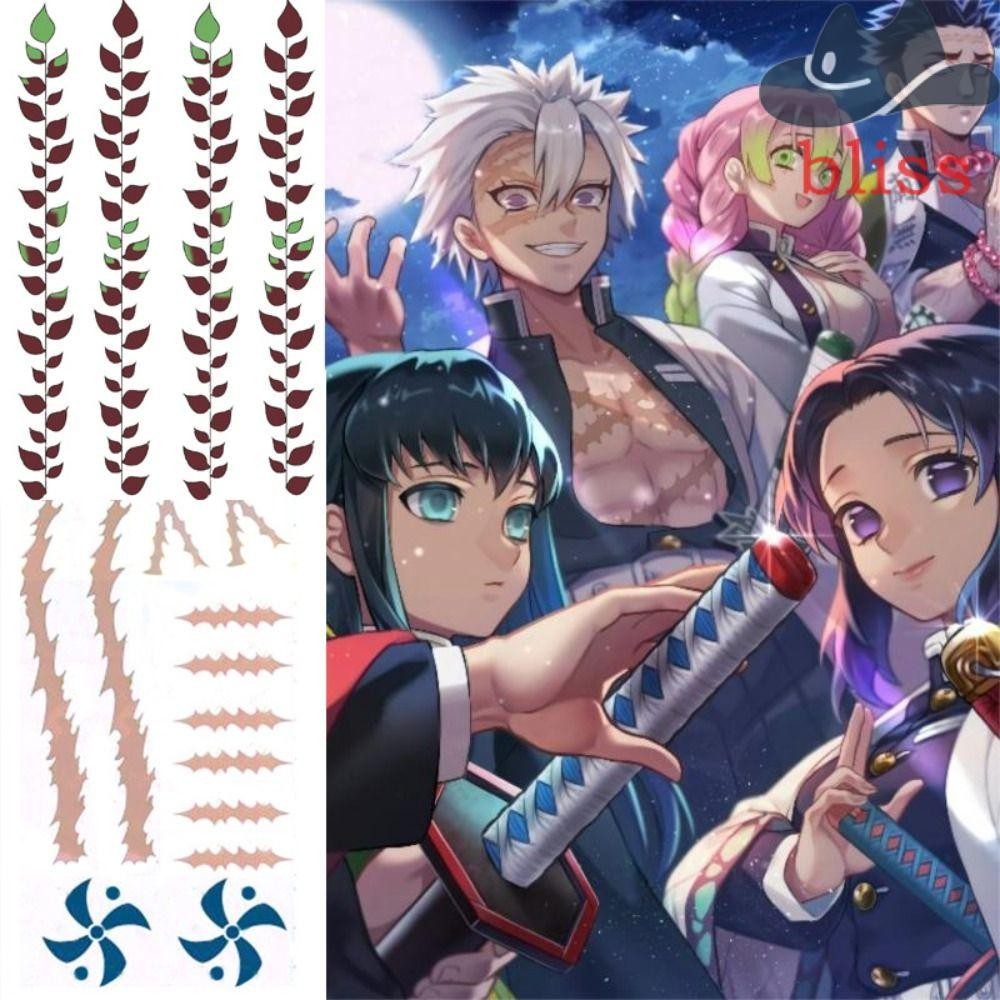 BLISS Temporary Tattoo Stickers Disposable DIY Cartoon Kimetsu No Yaiba ...