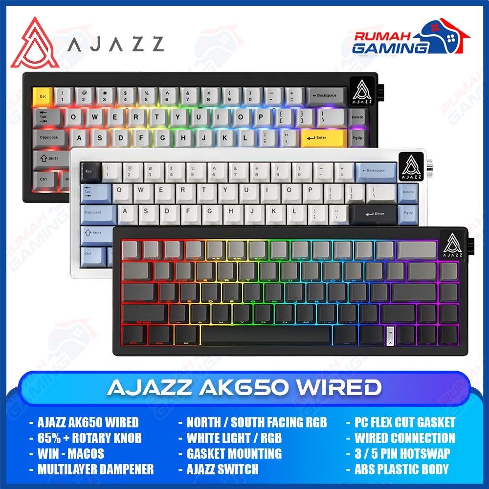 AJAZZ AK650 - 65% Layout - Wired - RGB - Gasket Mount - Knob - Hotswap - LED - Mechanical ...