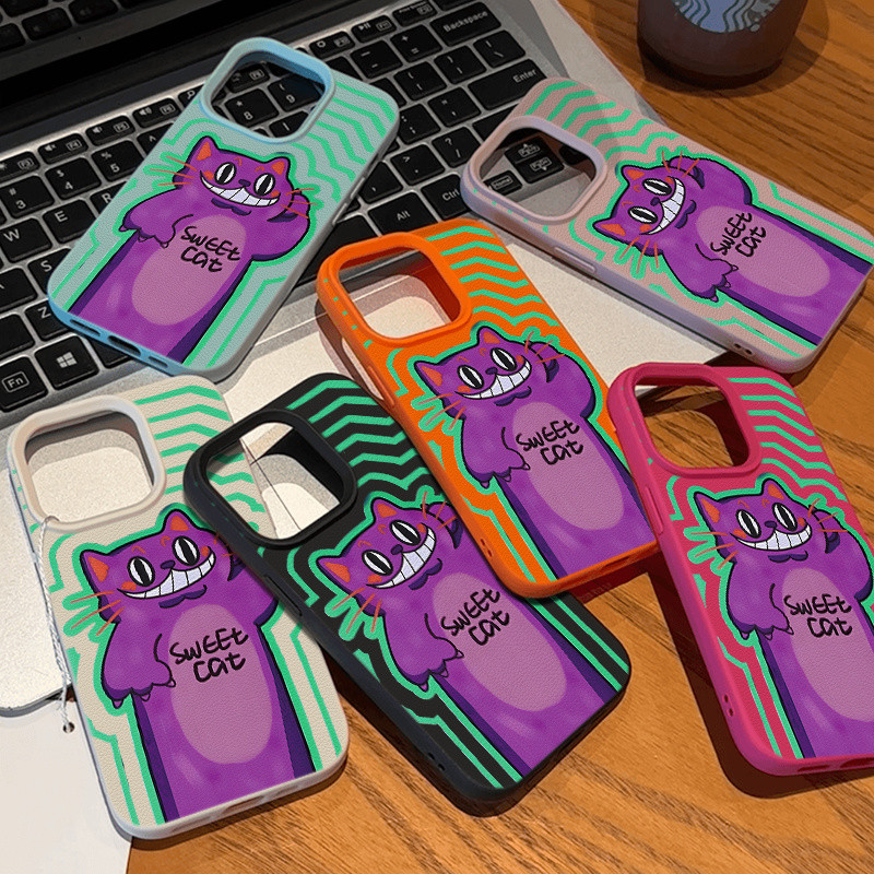 Radio-Controlled Cat Cartoon Trendy Funny leather texture Phone case ...