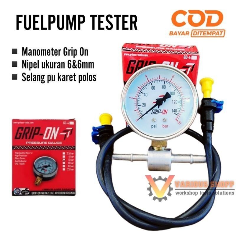 Fuel Pump Tester Brand GRIP ON Fuel Pressure Measuring Check Tool for ...