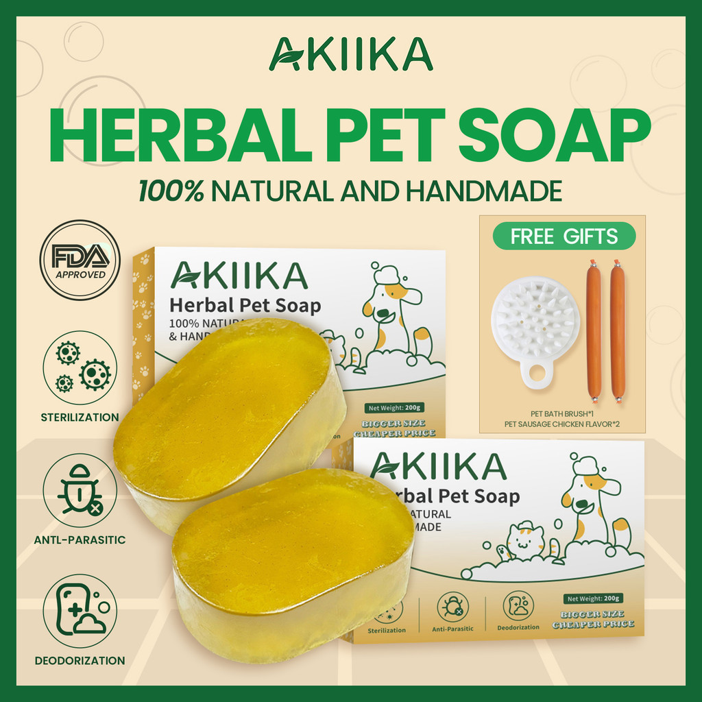 Akiika Herbal Pet Soap 100% Natural Handmade Safe Sterilization Anti ...